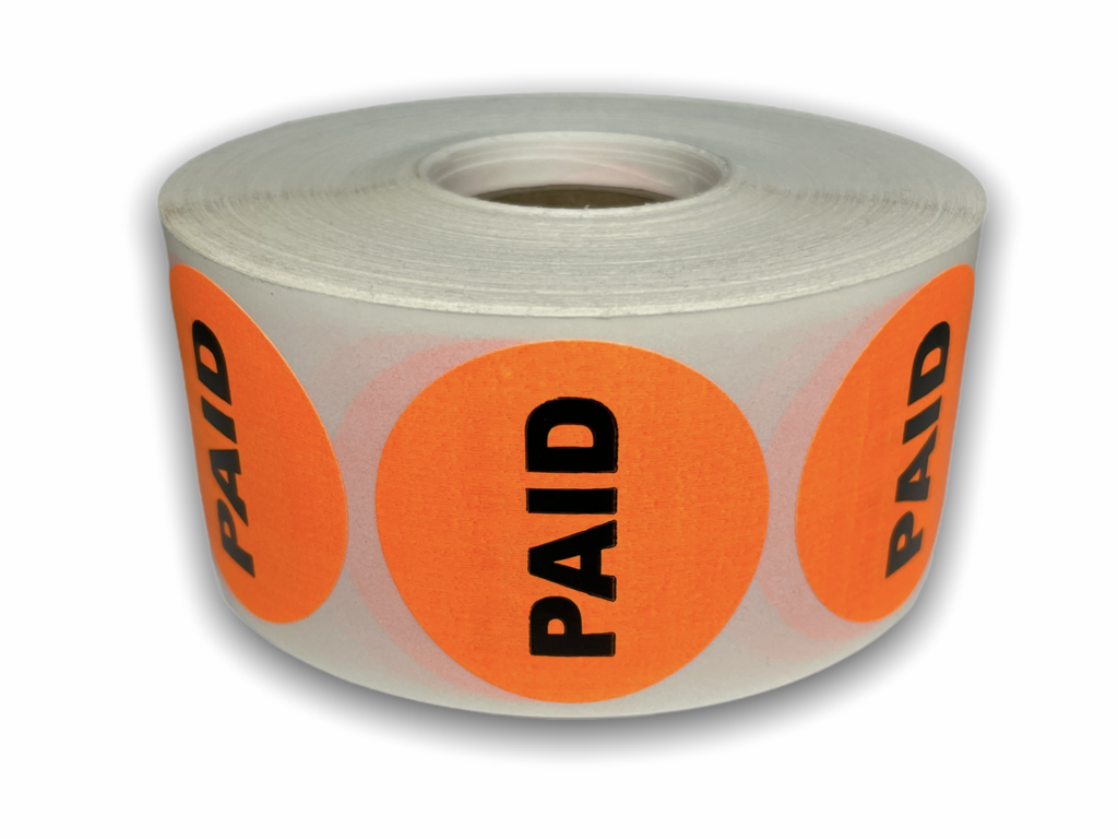 1.5" Round PAID Retail Labels - Labels And More Inc.