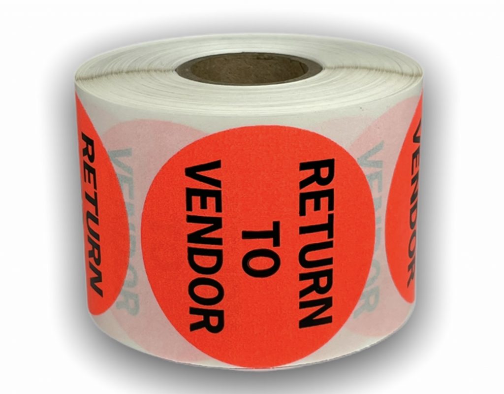 Inventory Control Labels: Return to Vendor (Red) Labels - Labels And ...
